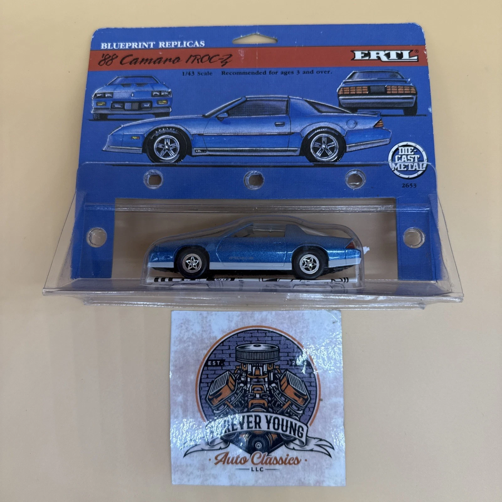 1988 Camaro IROC-Z 1:43 Diecast Model ERTL Blueprint NIB